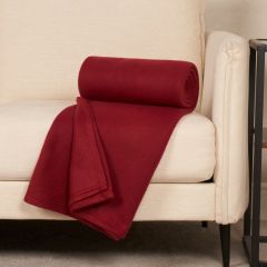 Dreamscene Plain Fleece Throw - Red