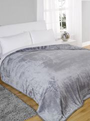 Luxury Faux Fur Mink Fleece Double Throw - Silver