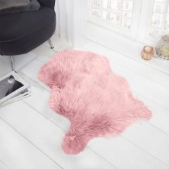 Sienna Faux Fur Sheepskin Rug, Silver Grey - 60 x 90cm