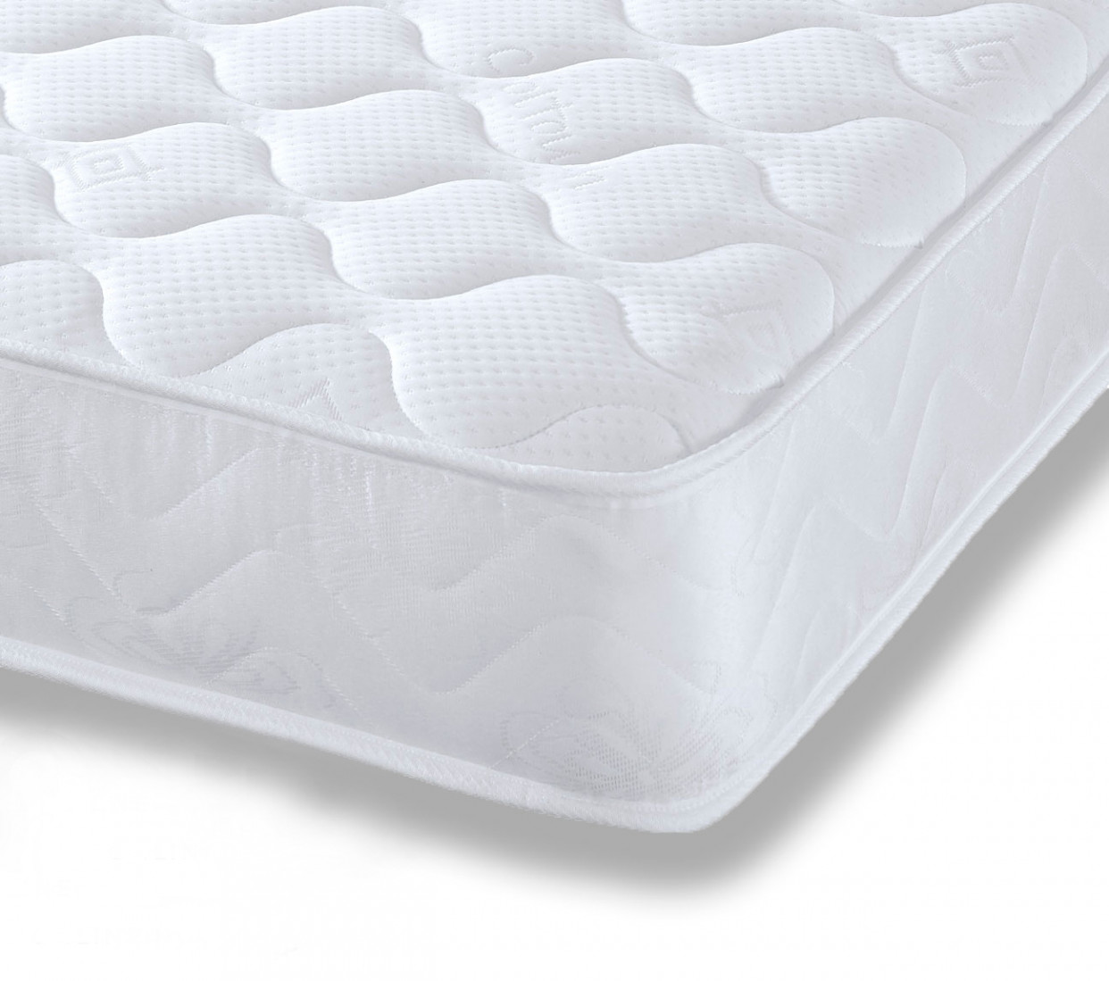 OHS Memory Foam Spring Mattress, White - Double