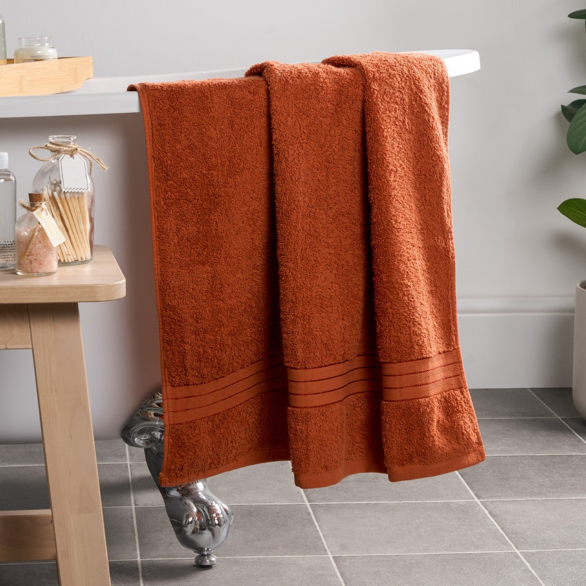 Brentfords 100% Cotton Bath Towel , Burnt Orange - 1PC