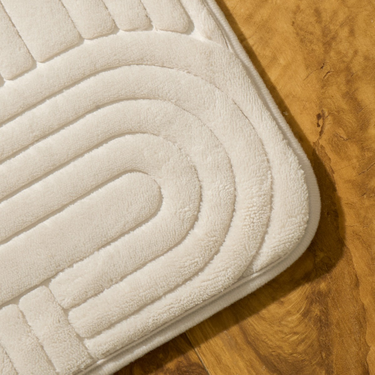 OHS Arch Embossed Plush Foam Bath Mat - Cream