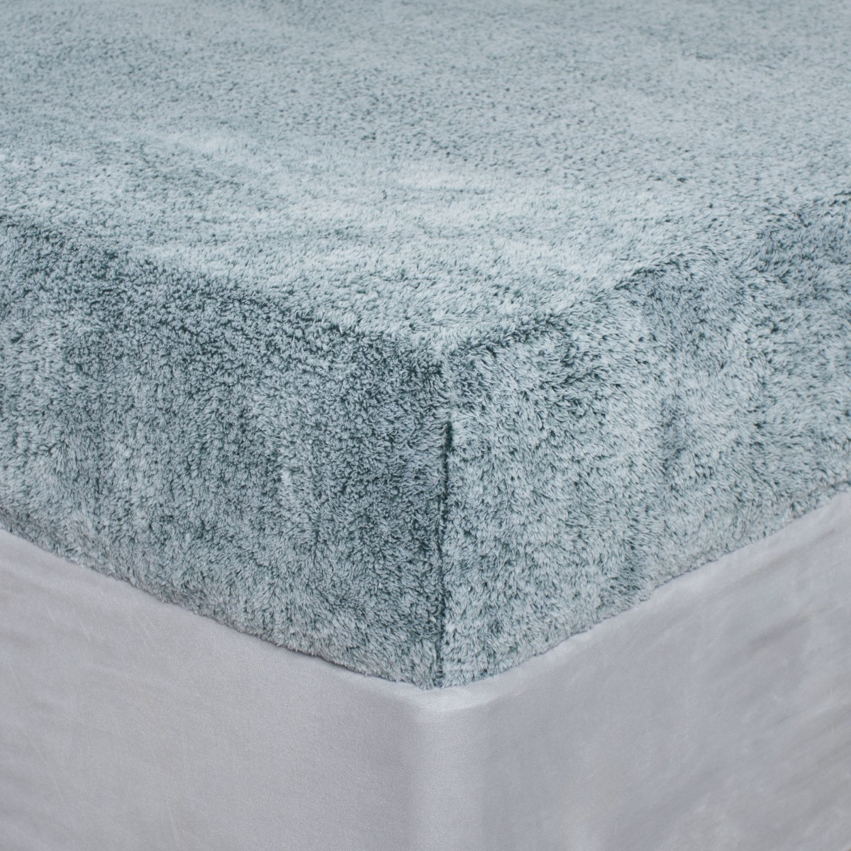 OHS Teddy Marl Fitted Sheet, Navy - Single