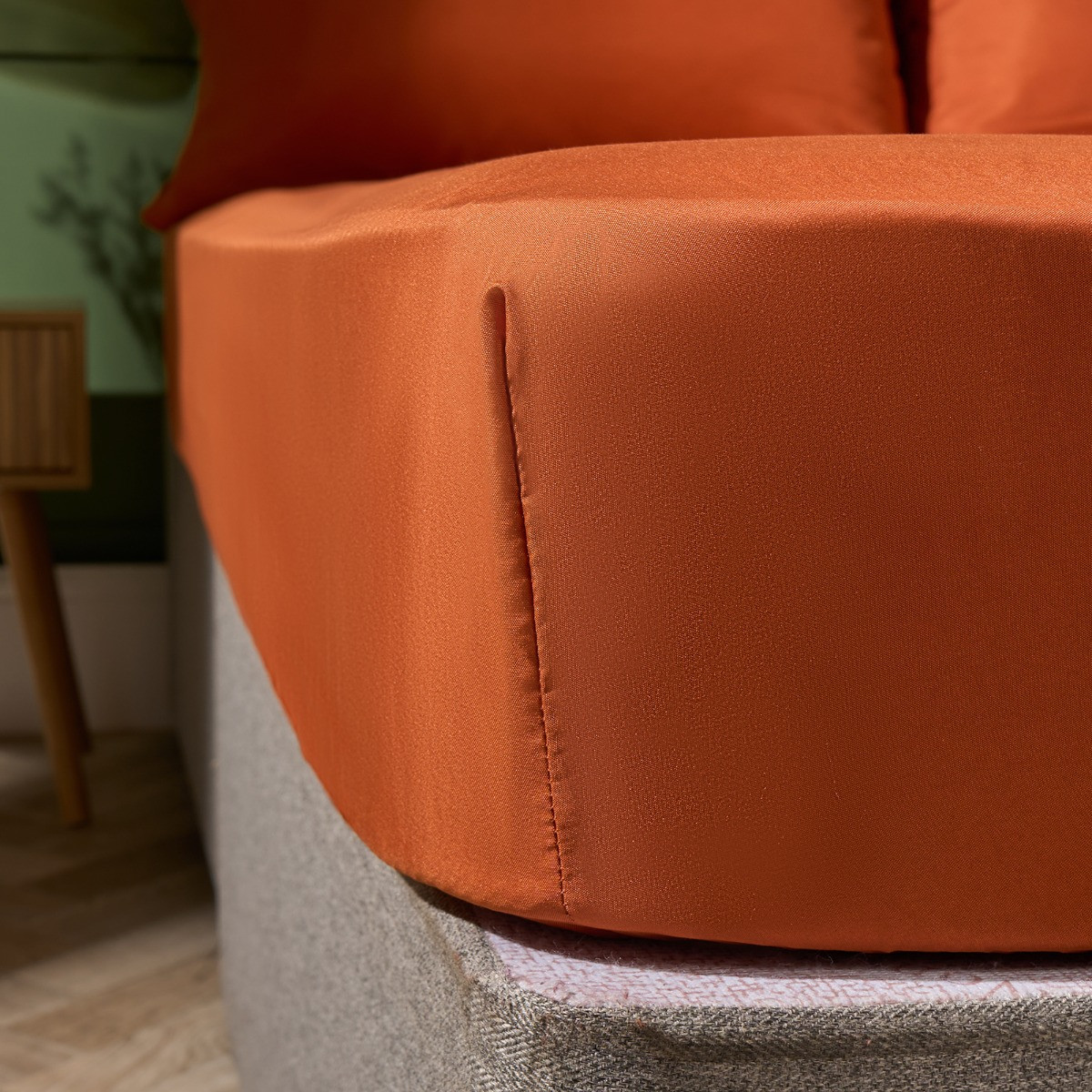 OHS Plain Dyed Fitted Sheet, Rust - Double