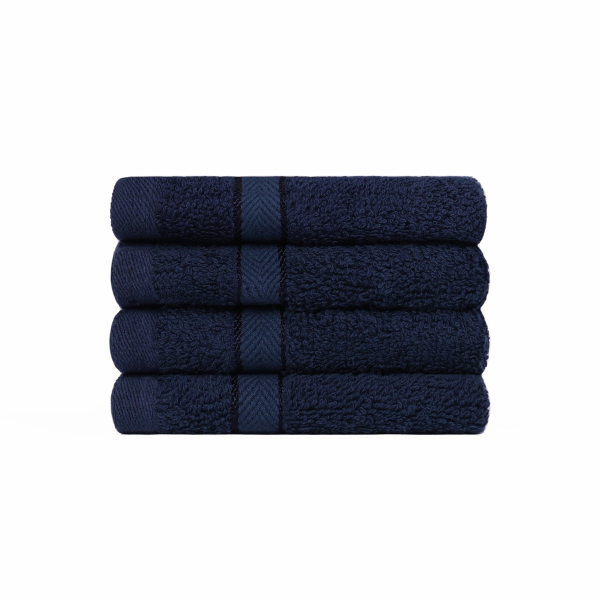 Brentfords 100% Cotton 4 Pack Face Cloths - Navy