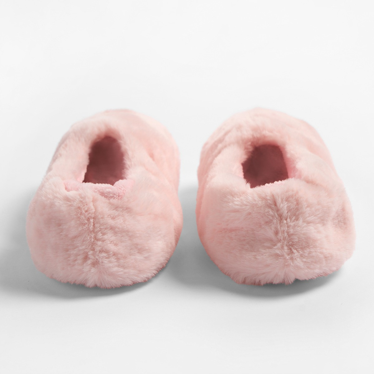 OHS Faux Fur Memory Foam Slipper Sock, Blush - S/M