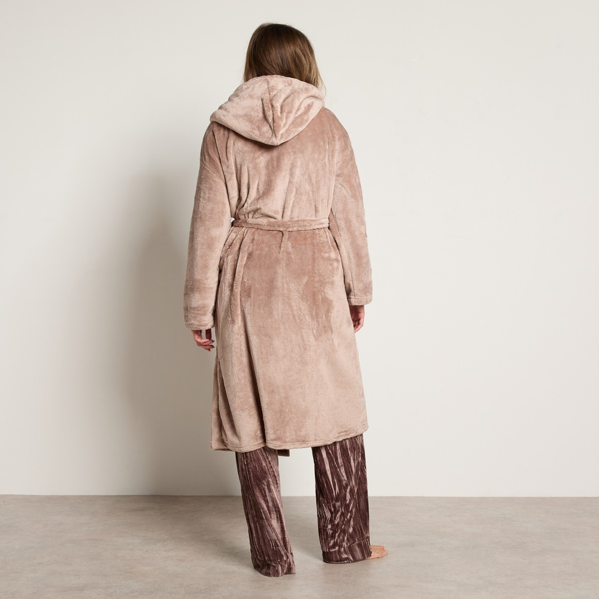 OHS Flannel Fleece Dressing Gown - Mink