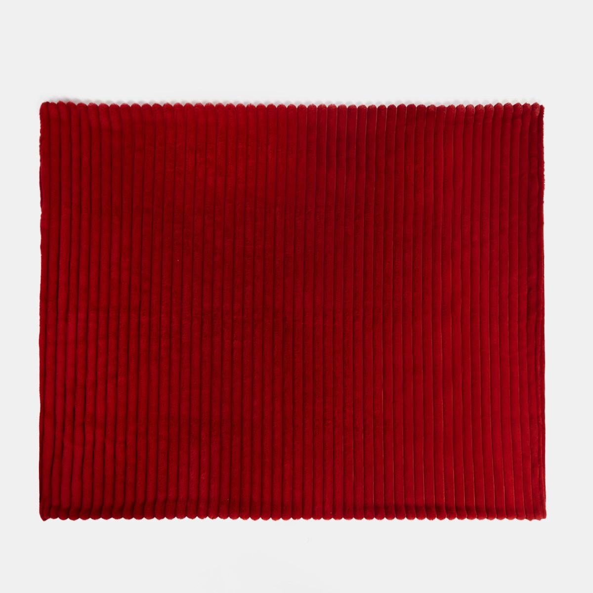 OHS Faux Fur Thick Ribbed Throw, Red - 200 x 240cm