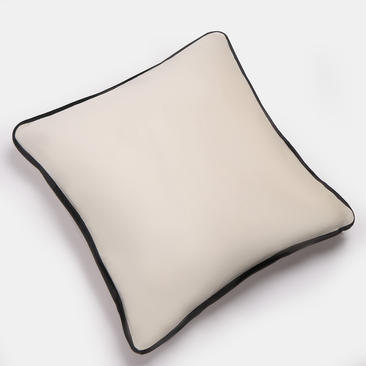 OHS Matte Velvet Piped Edge Cushion Covers, Cream - 55 x 55cm