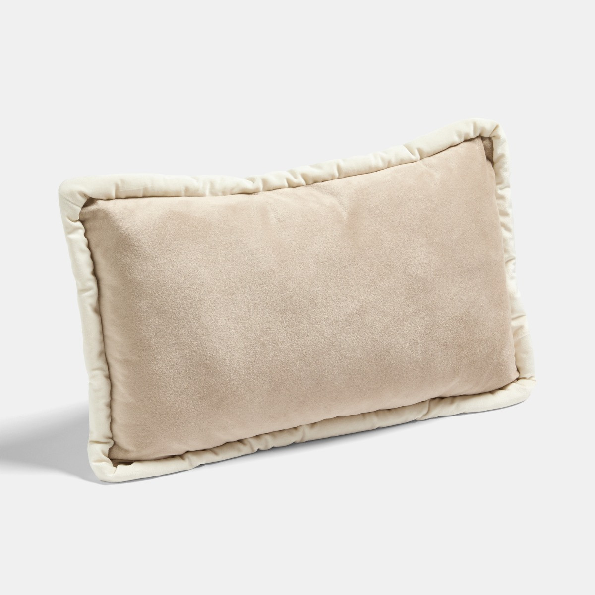OHS Matte Velvet Jumbo Piped Edge Filled Cushion - Natural