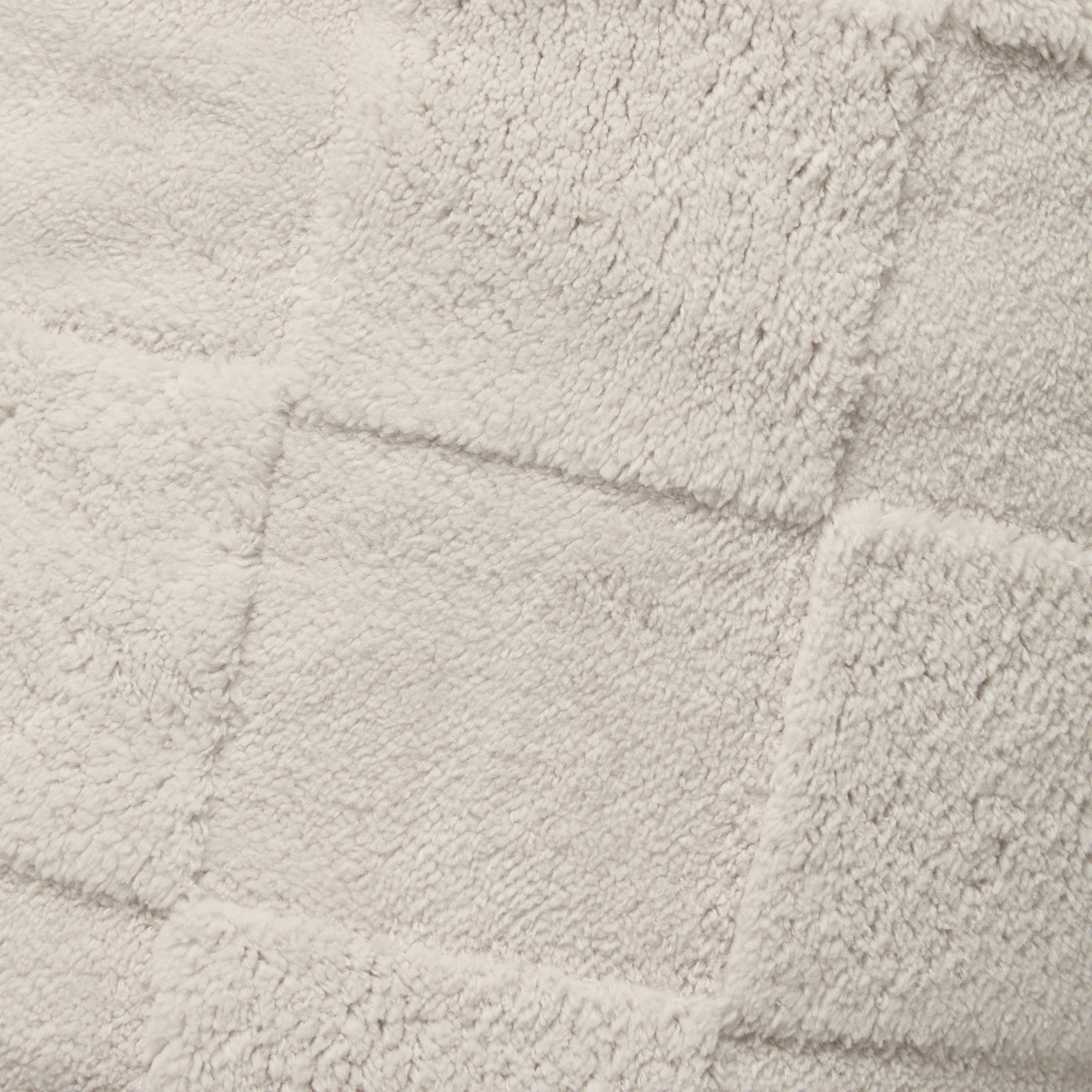 OHS Tufted Checkerboard Teddy Fleece Throw - Stone