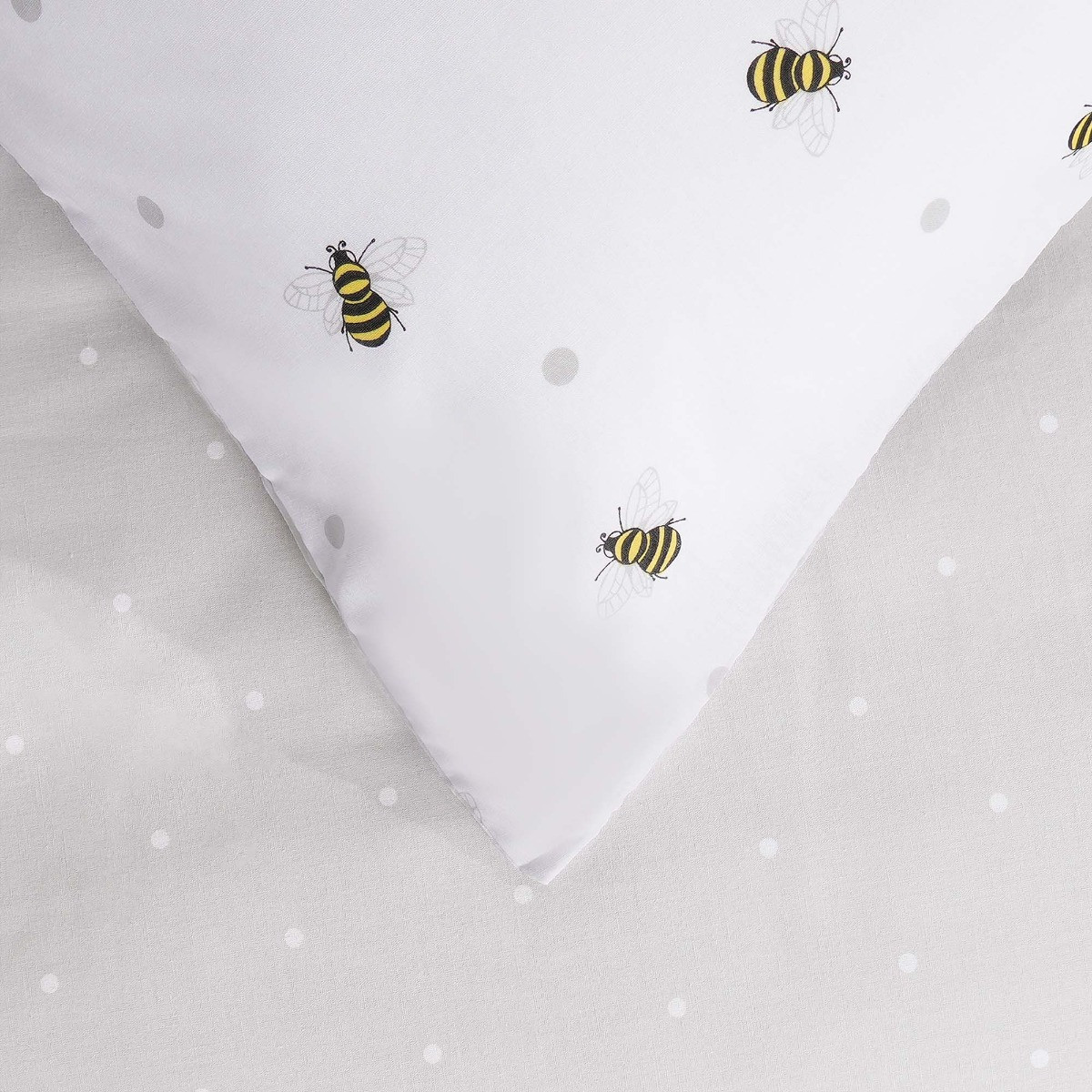 Dreamscene Bee Print Duvet Cover Set, White - King