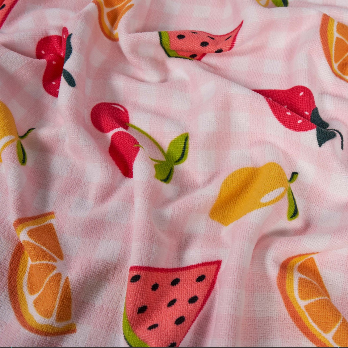 OHS Fruit Print Beach Towel - Blush