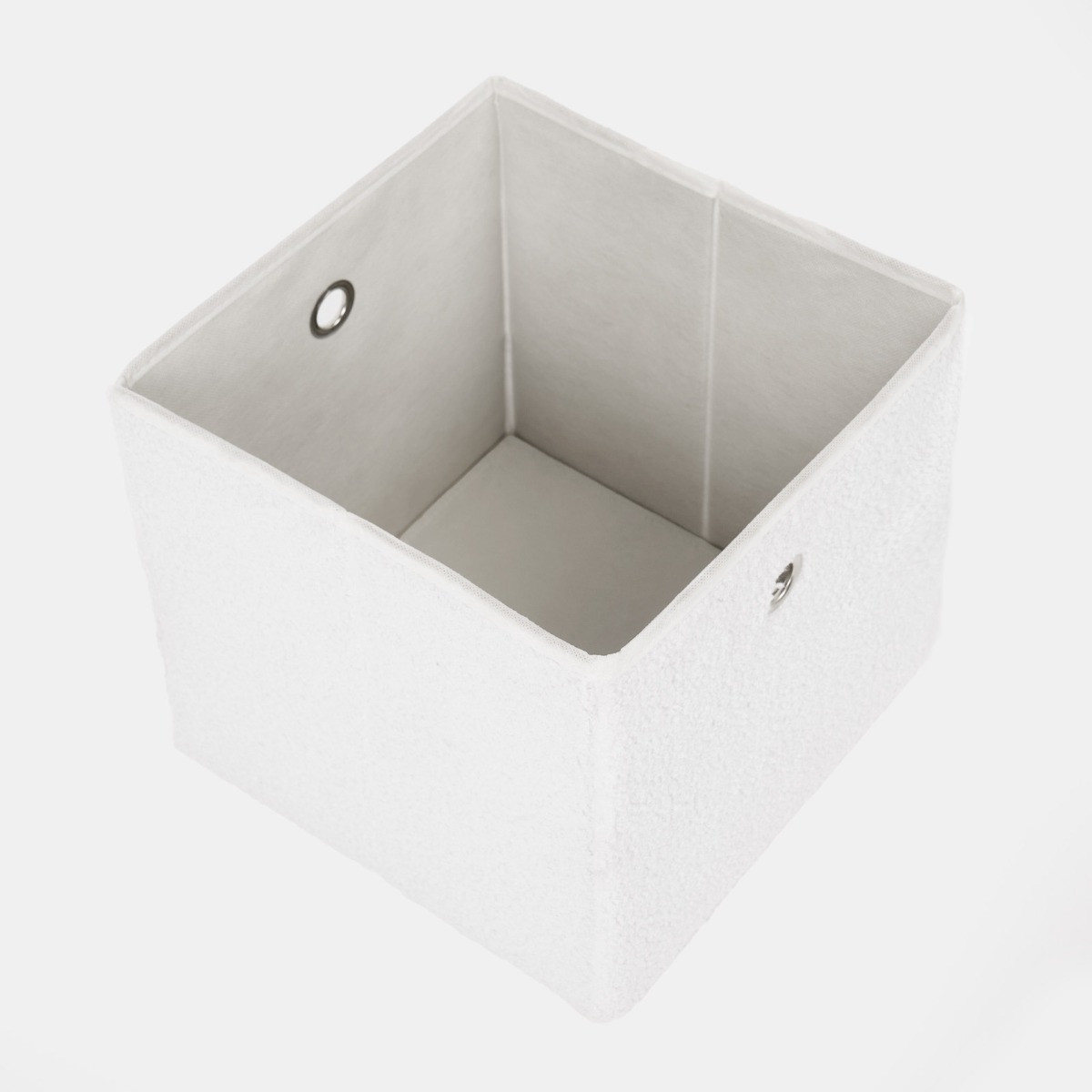 OHS Boucle Cube Storage Boxes, 2 Pack - White