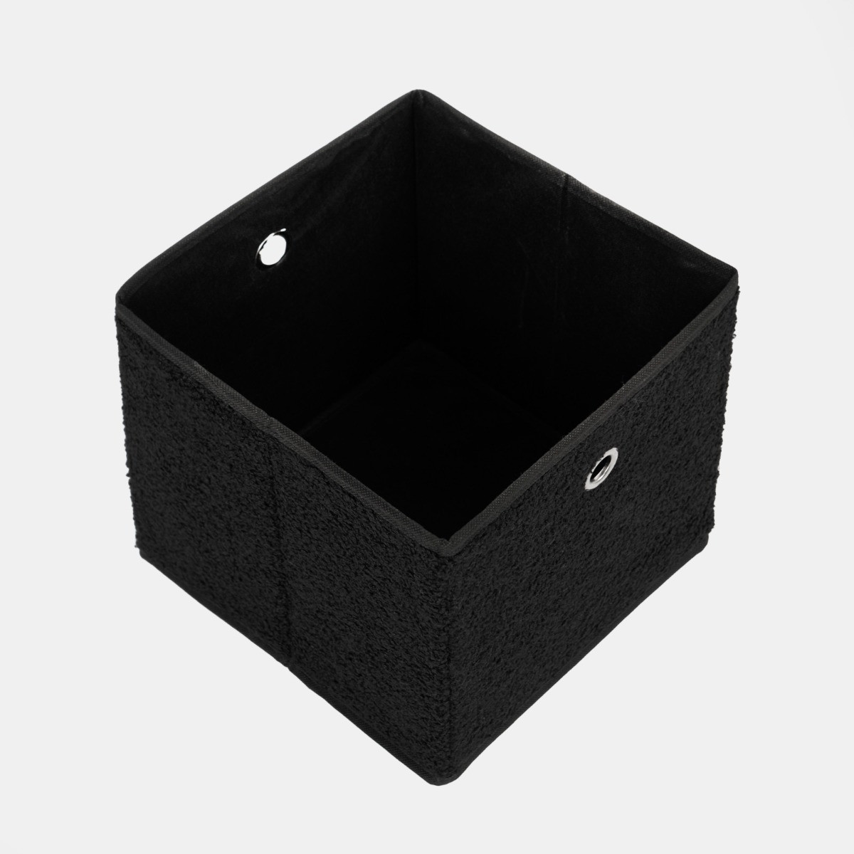 OHS Boucle Cube Storage Boxes, 2 Pack - Black