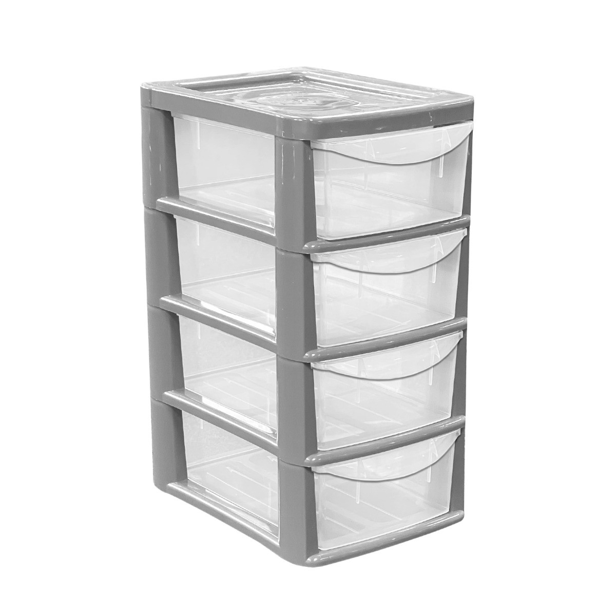 OHS Small 4 Drawer Storage Tower Unit - Grey
