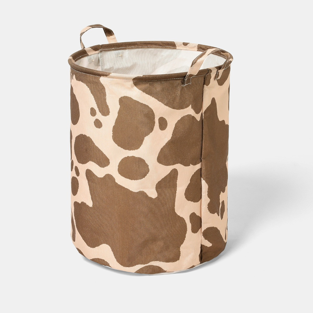OHS Cow Print Storage Basket - Brown/Natural
