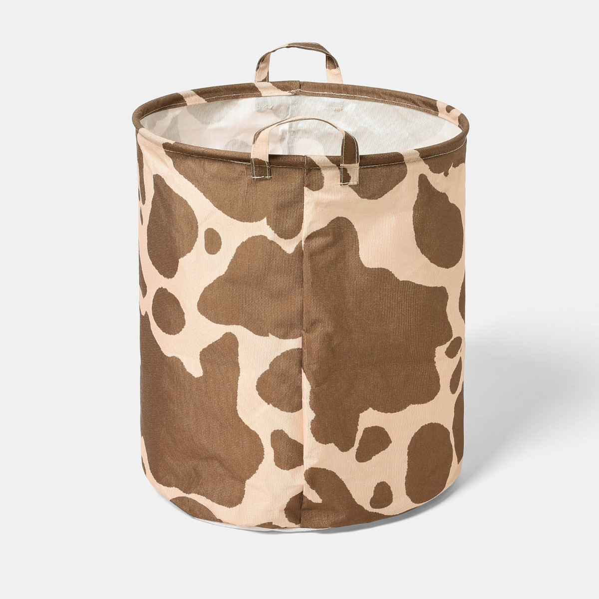 OHS Cow Print Storage Basket - Brown/Natural
