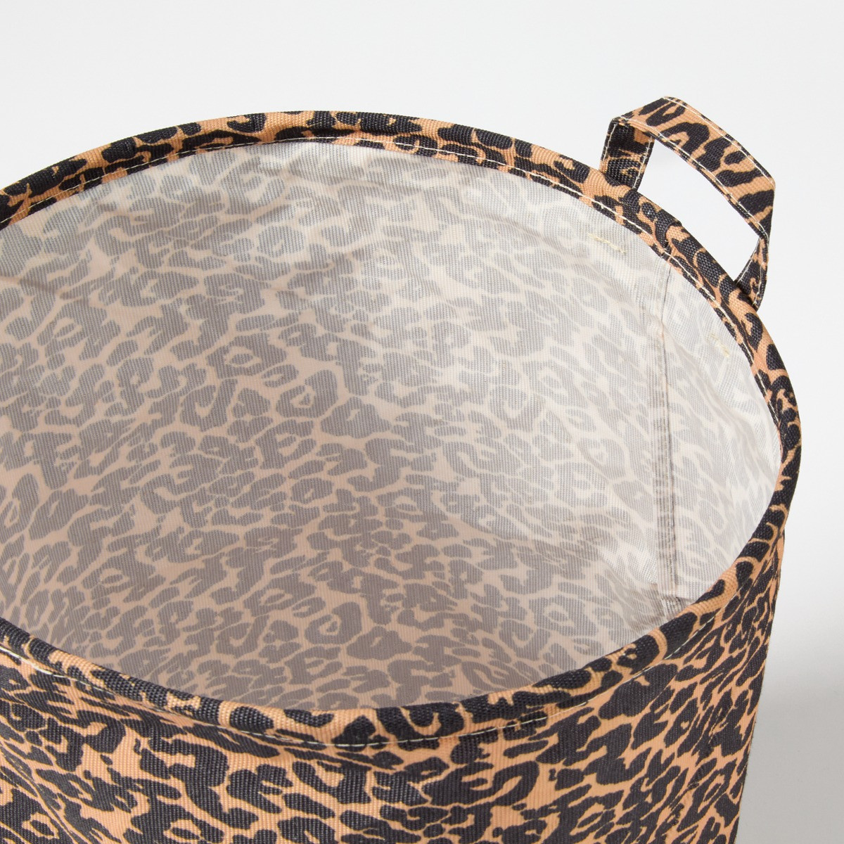 OHS Leopard Print Storage Basket - Natural