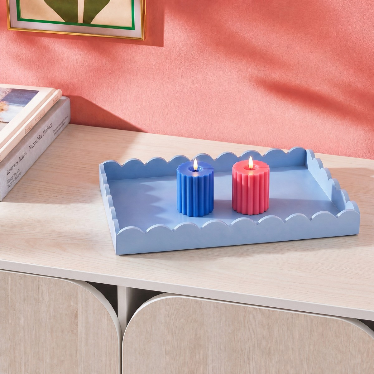 OHS Rectangle Scallop Tray - Blue