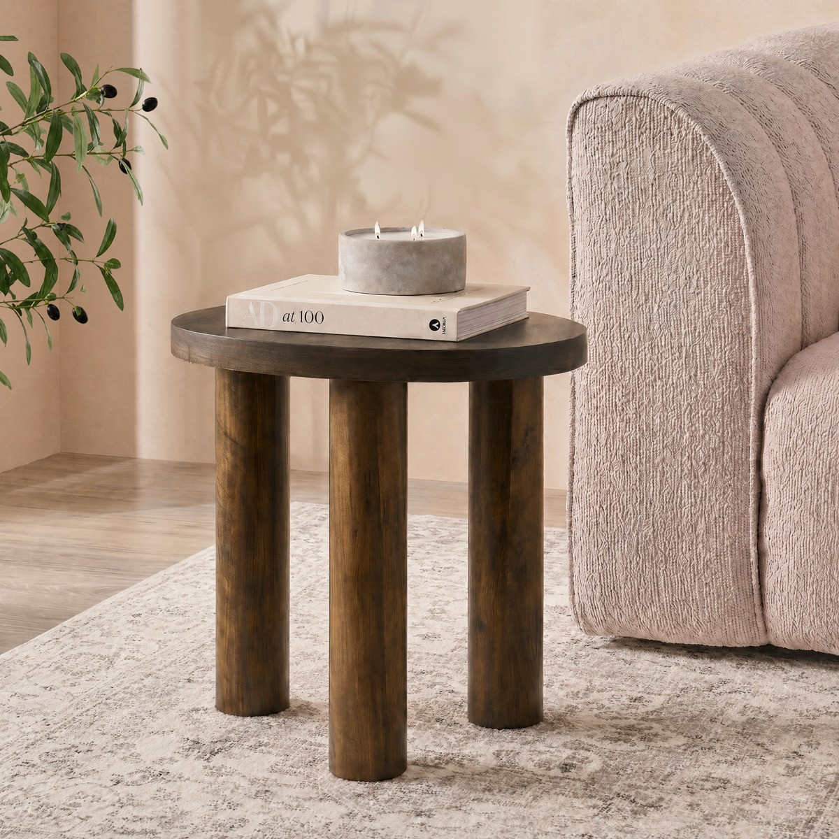 OHS 3-Legged Side Table - Medium Wood