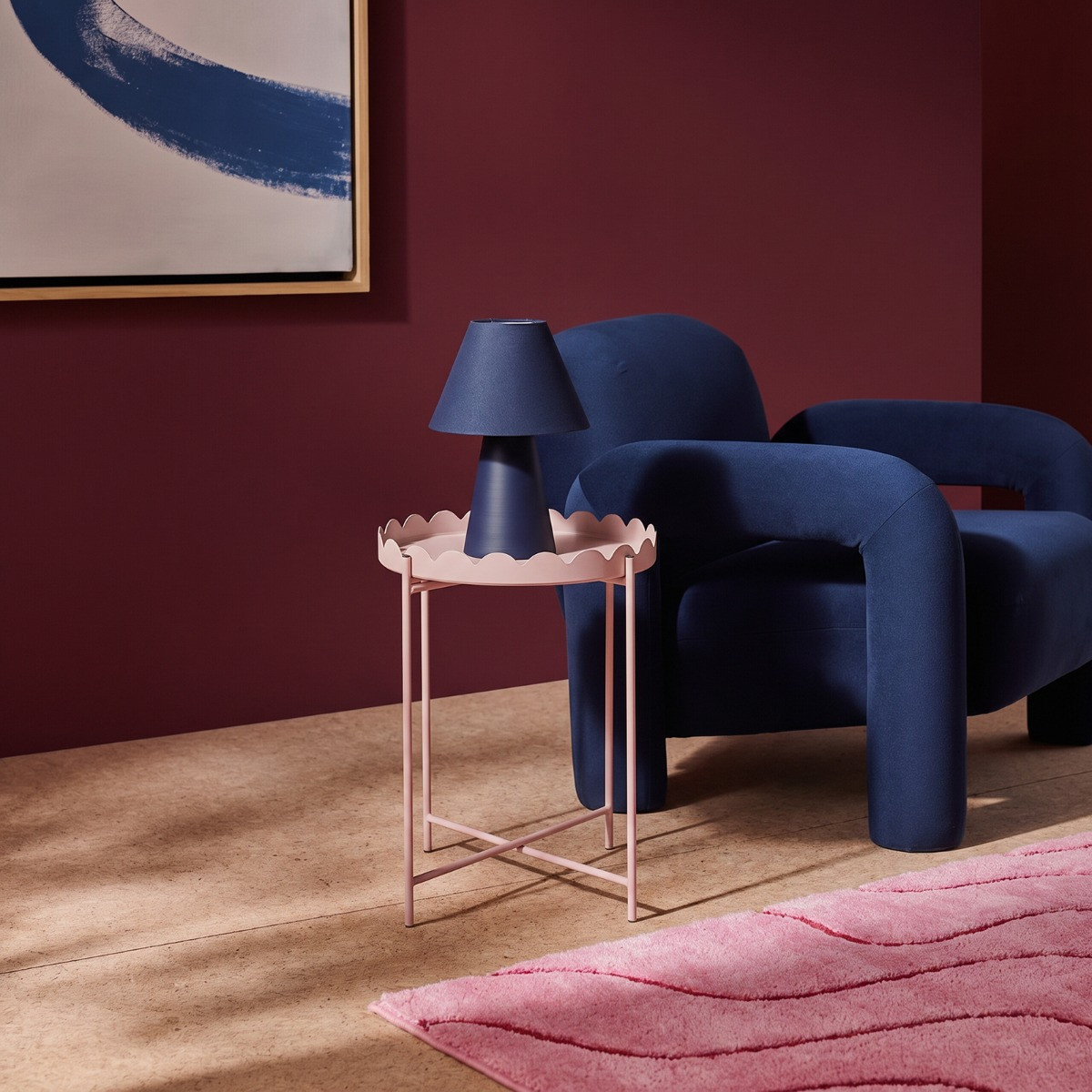 OHS Scallop Side Table - Pink