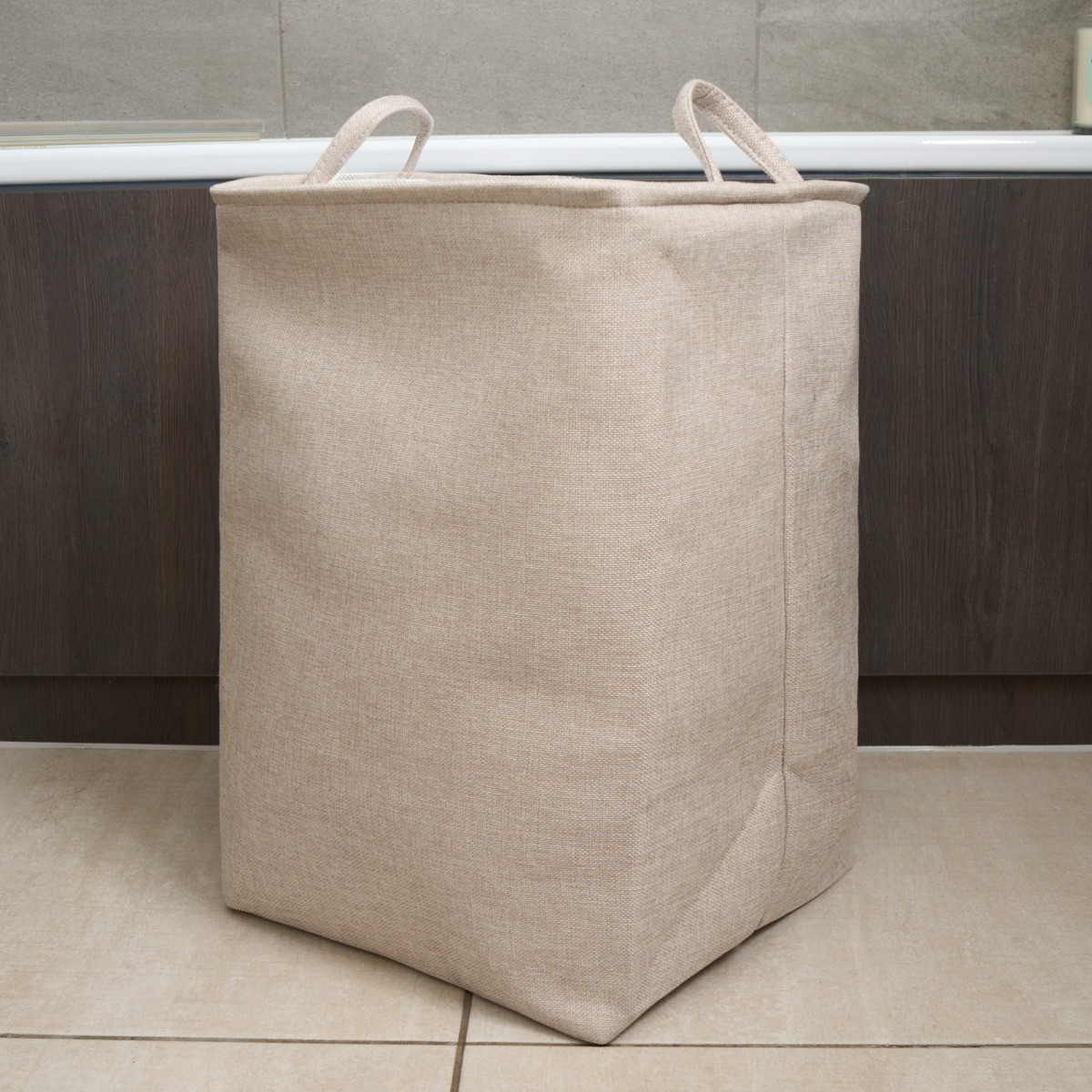 OHS Faux Linen Laundry Bag - Natural