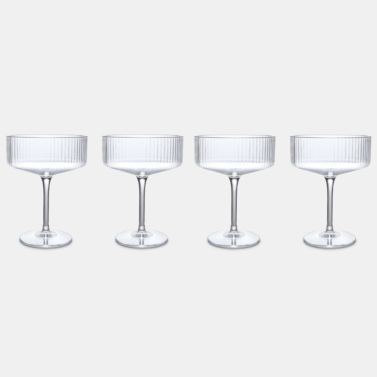OHS Plastic Cocktail Glasses, Clear - 4 Pack