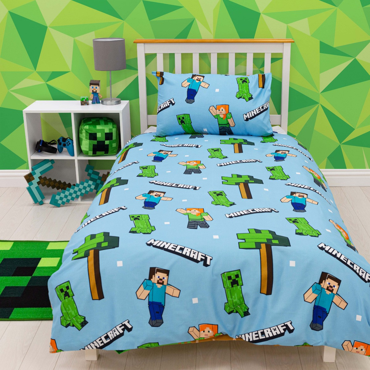Minecraft Epic Duvet Set, Blue - Single