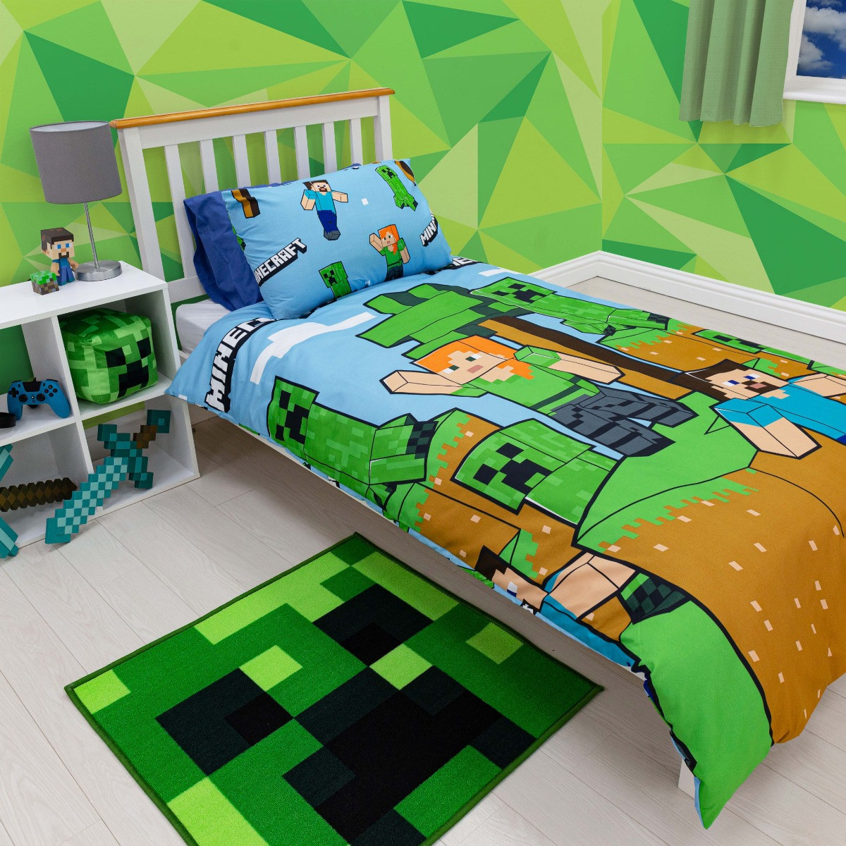 Minecraft Epic Duvet Set, Blue - Single