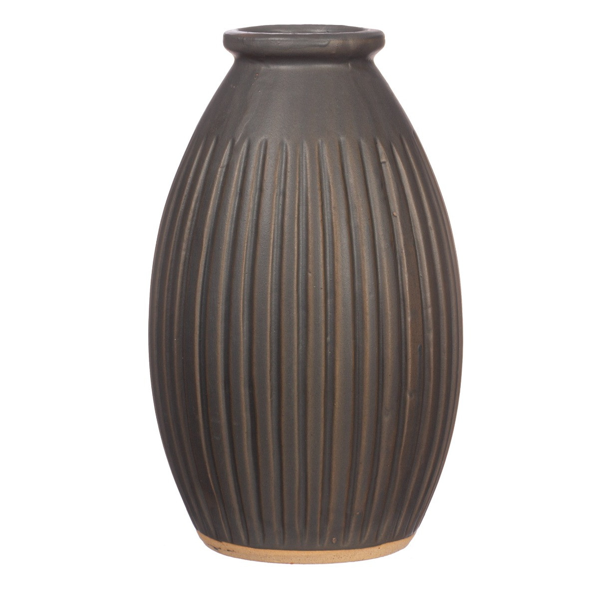 Sass & Belle Grooved Vase - Black