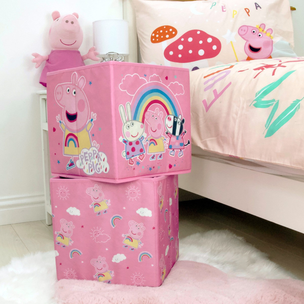 Peppa Pig Storage Box, Pink - 2 Pack