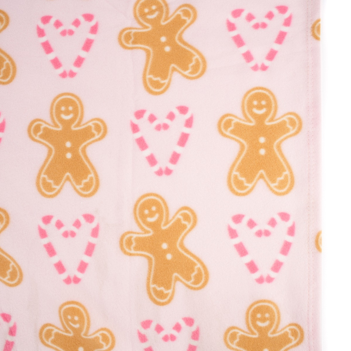 OHS Gingerbread Candy Cane Fleece Throw - Blush Pink