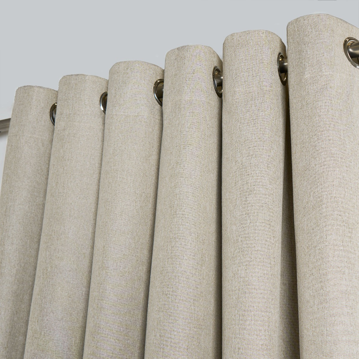 OHS Woven Texture Eyelet Ultra Blackout Curtains - Natural
