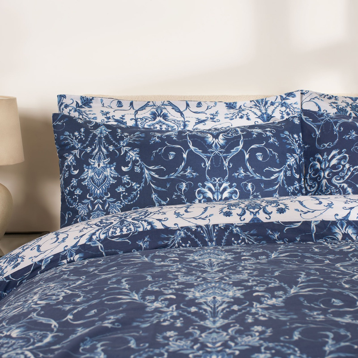 Dreamscene Paisley Duvet Set, Navy - Double