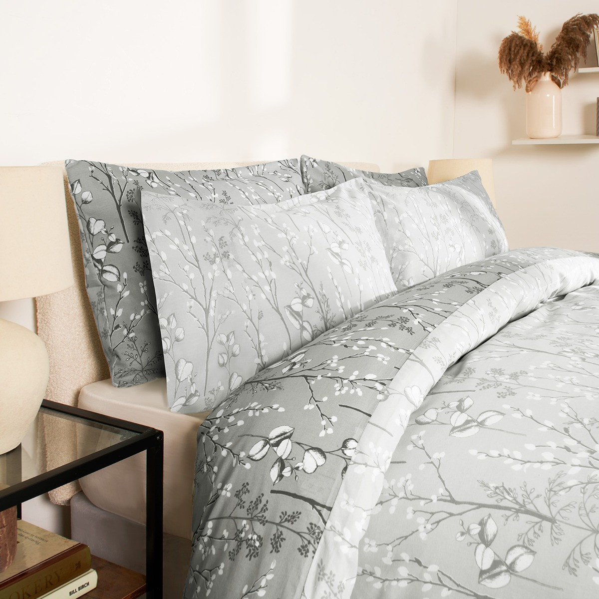 Dreamscene Willow Branch Duvet Set - Grey