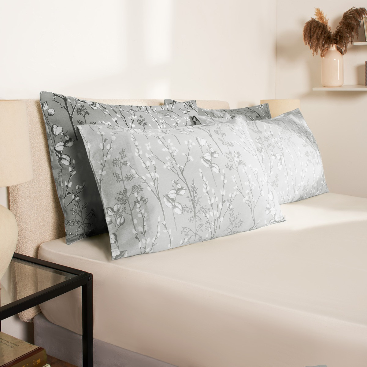 Dreamscene Willow Branch Duvet Set, Grey - Double