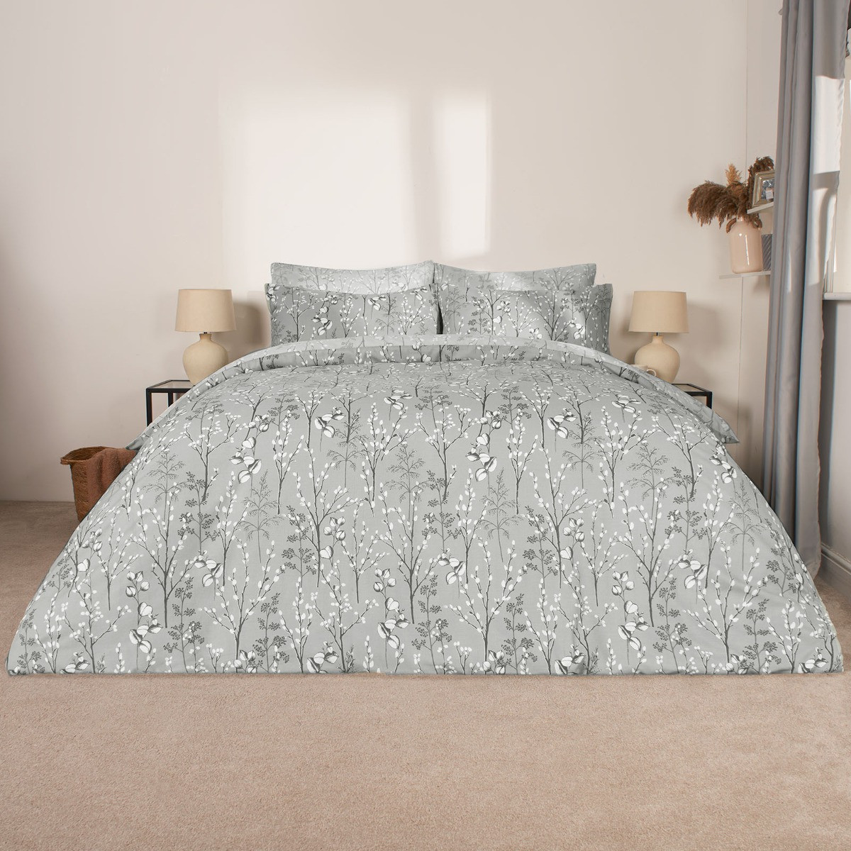 Dreamscene Willow Branch Duvet Set - Grey