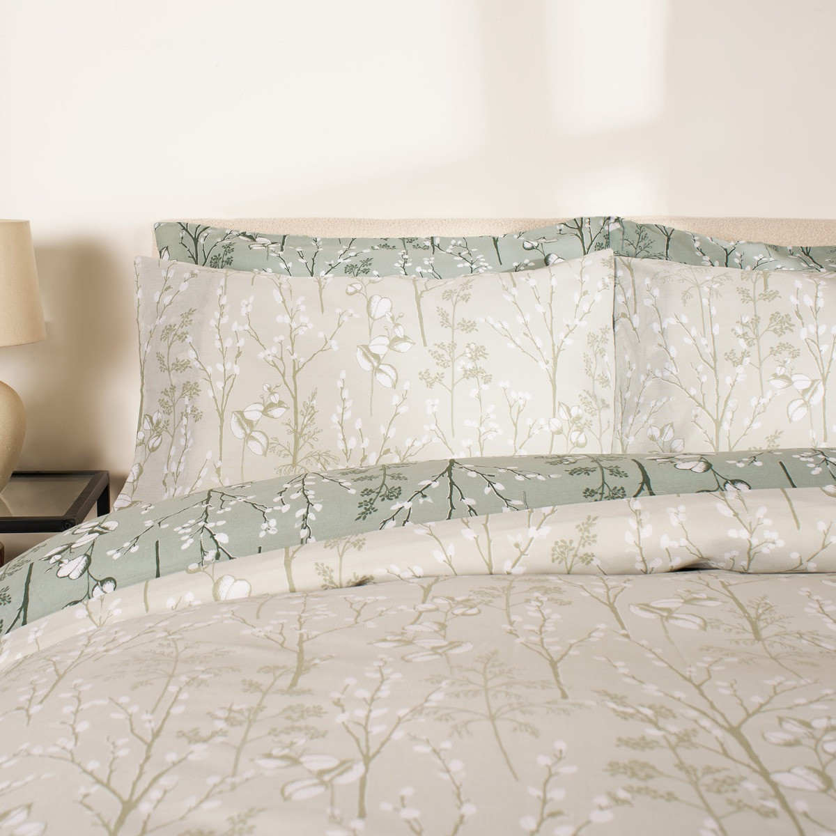Dreamscene Willow Branch Duvet Set, Sage - Double