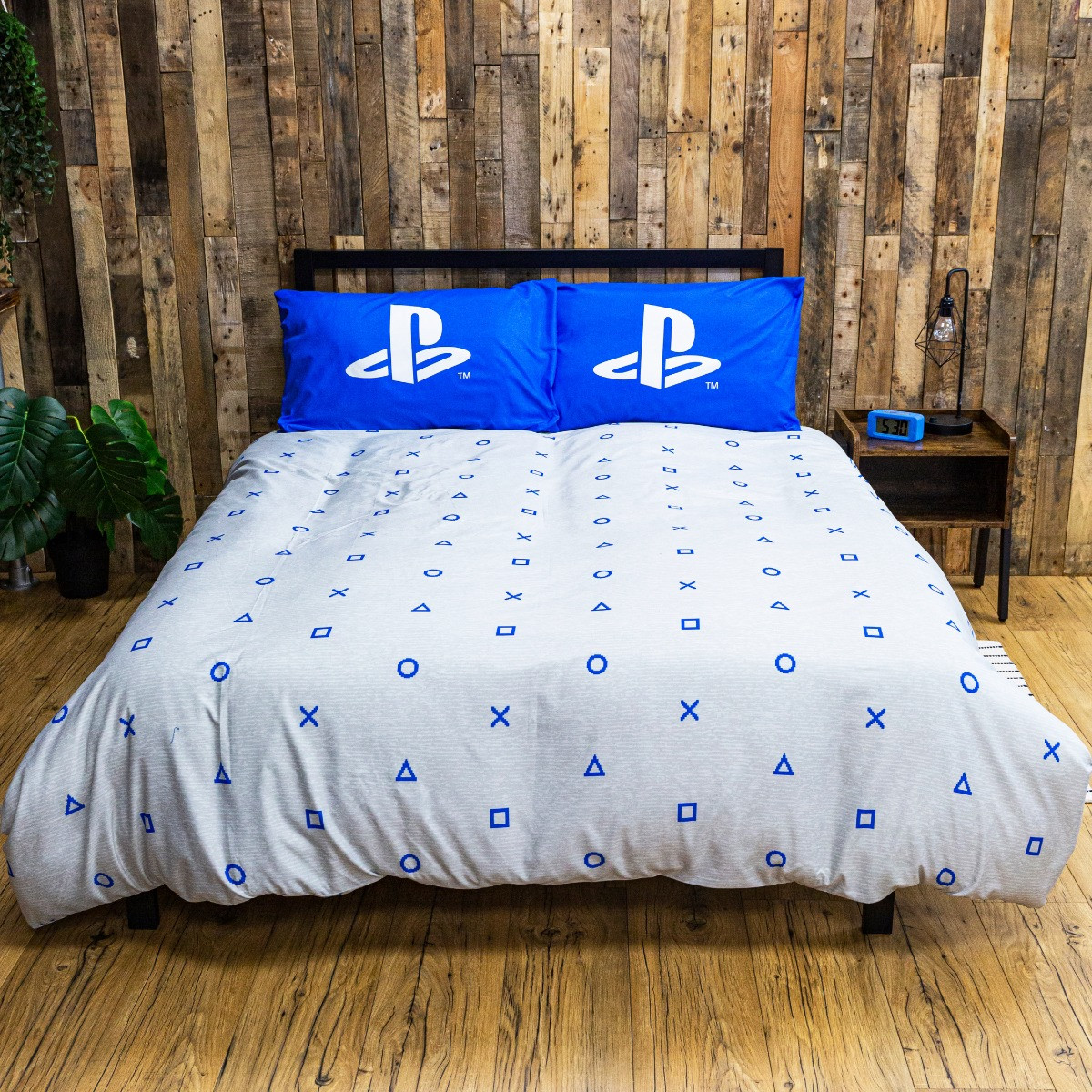 Playstation Layer Duvet Set, Blue - Double