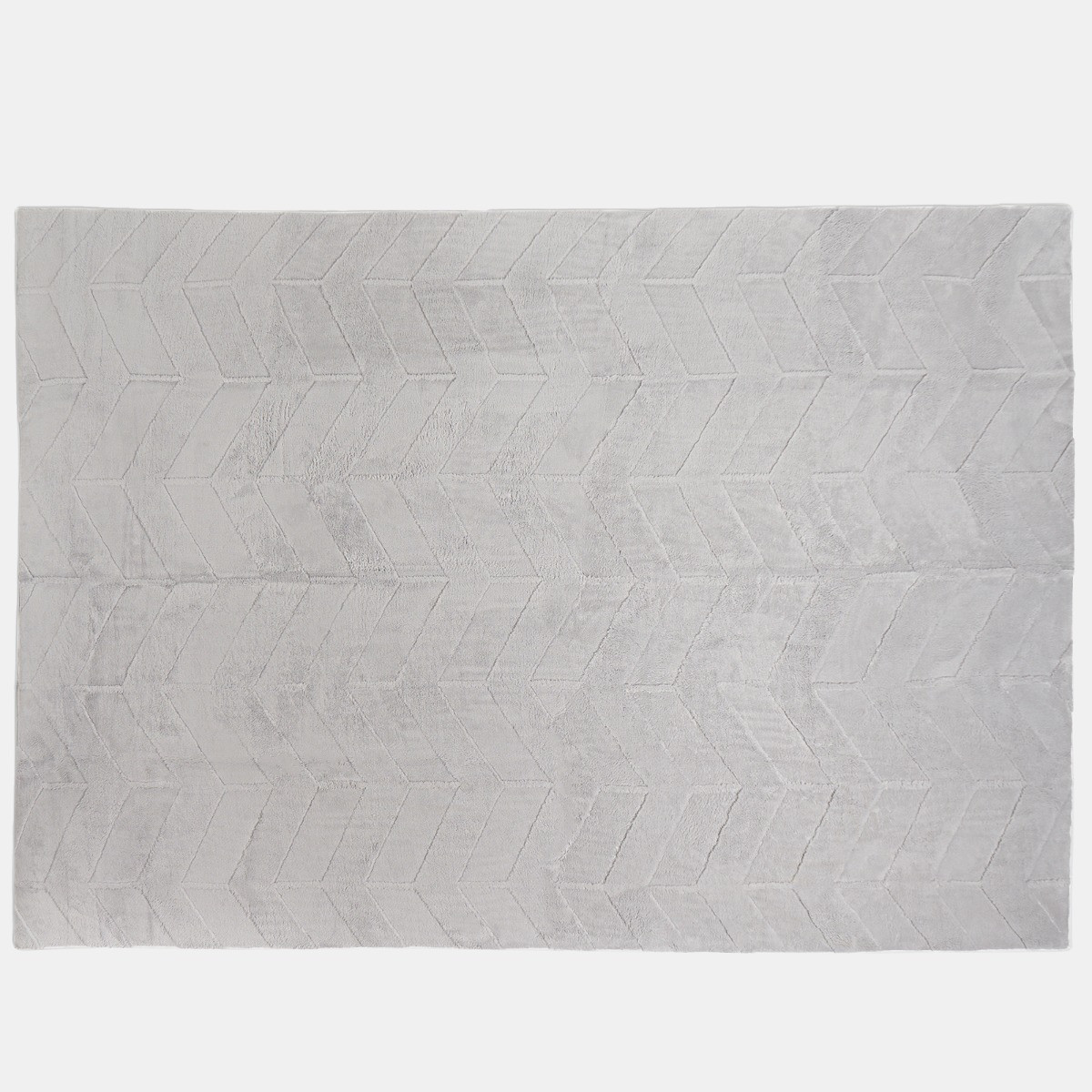 OHS Chevron Carved Rug, Grey - 80 x 150cm