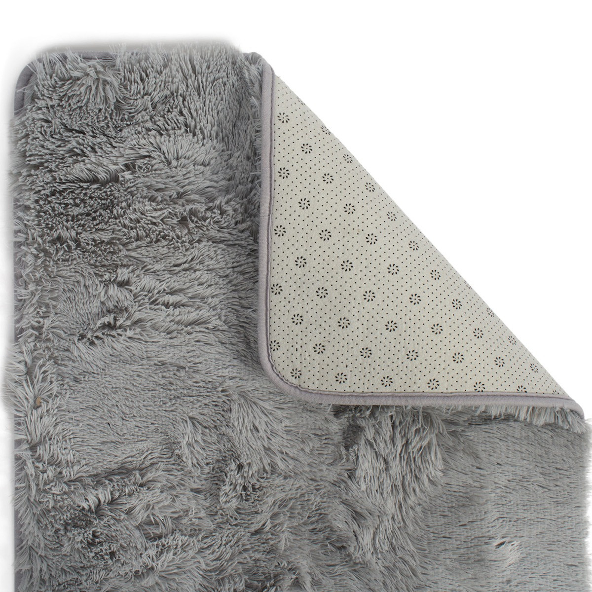 OHS Soft Fluffy Rug Runner, Silver - 60 x 150cm