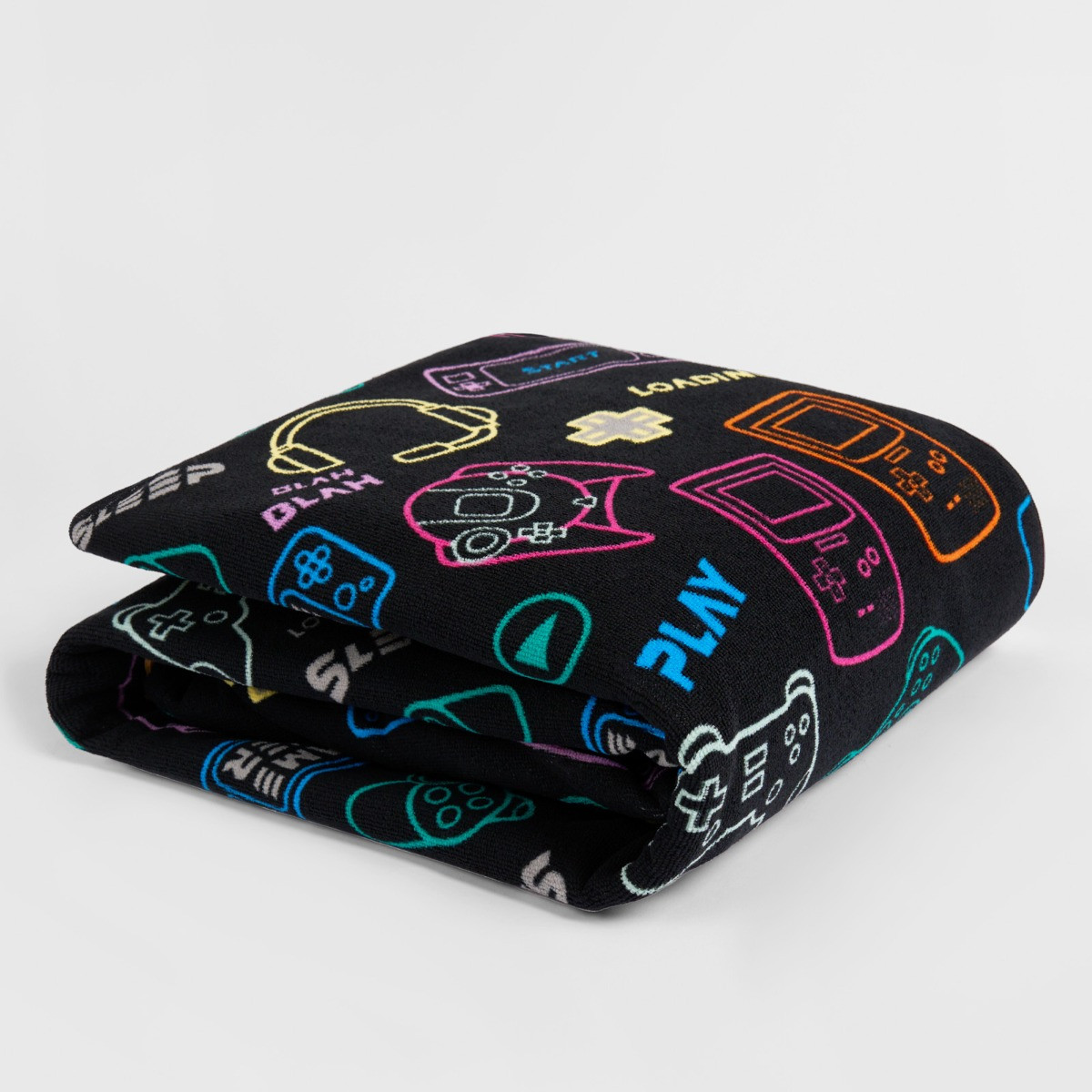 OHS Gaming Print Beach Towel - Black