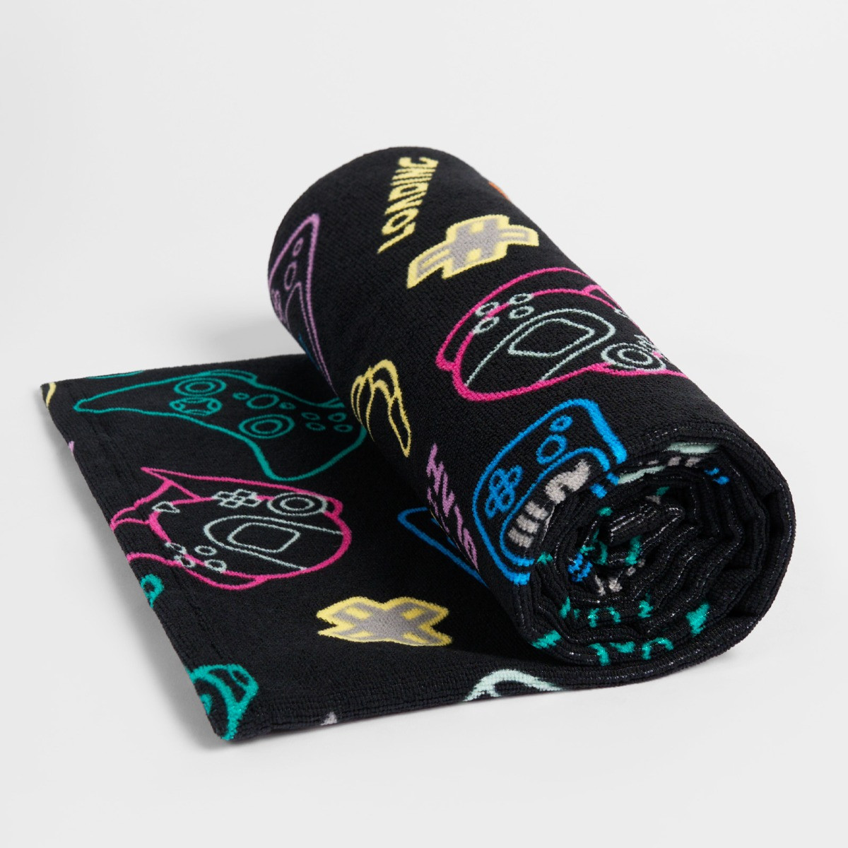 OHS Gaming Print Beach Towel - Black