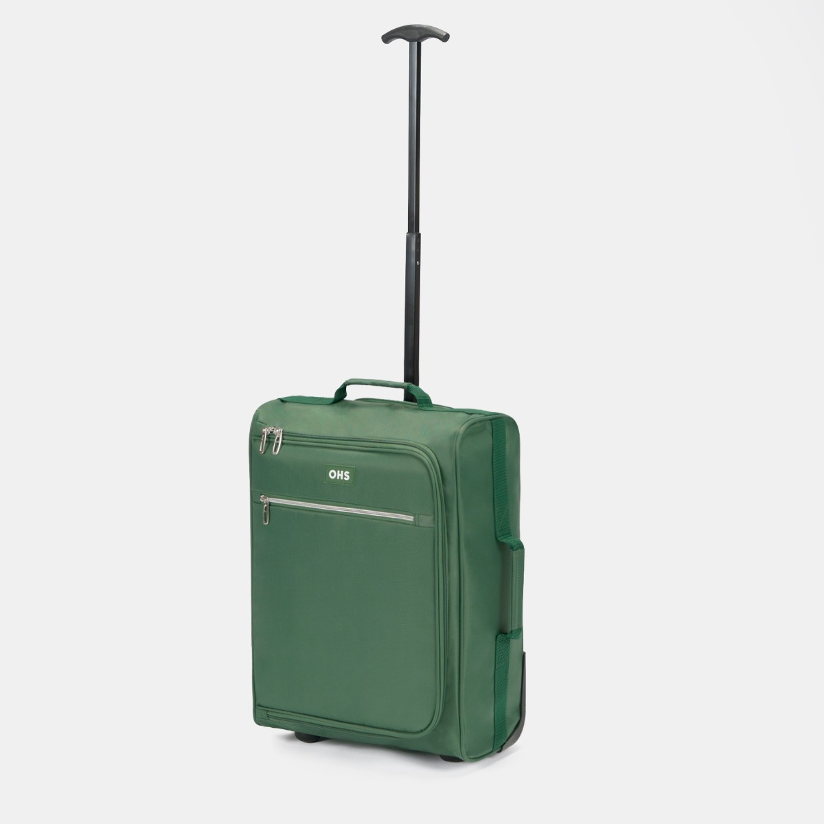 OHS 4 Wheel Soft Shell Lightweight Suitcase - Green