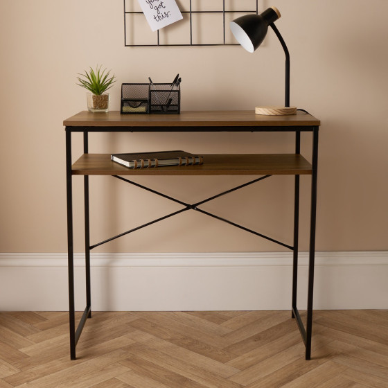 OHS Desk with Shelf - Wood