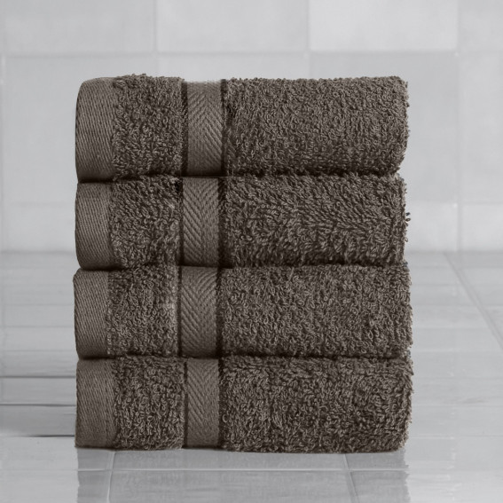 OHS 100% Cotton 4 Pack Face Cloths - Charcoal