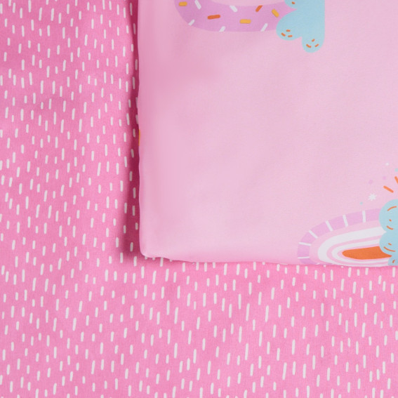 OHS Bright Dash Rainbow Reversible Duvet Cover Set - Pink