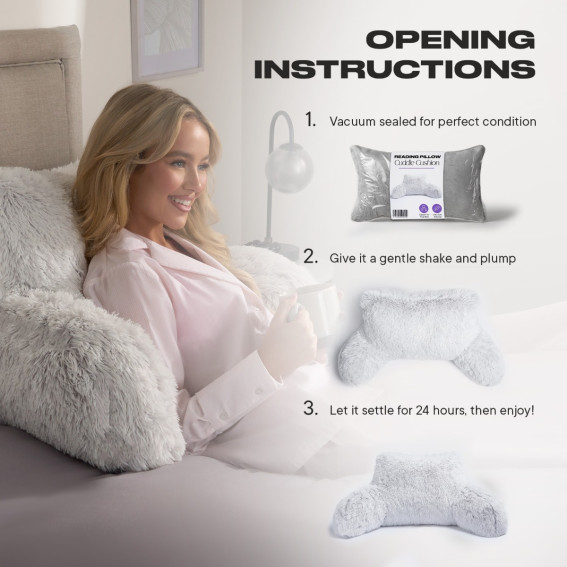 OHS Long Hair Cuddle Cushion - Grey