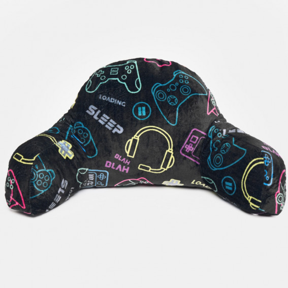 OHS Kids Gaming Fleece Cuddle Cushion - Black